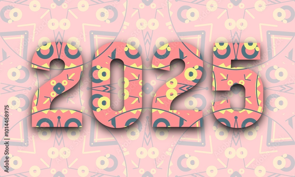 2025 boho chic background. calendar and template design concept ...
