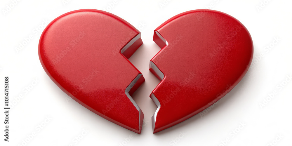 broken heart symbol representing heartbreak and emotional pain ...