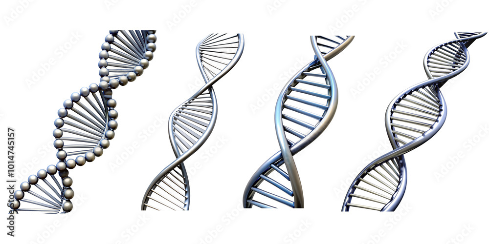 DNA architecture molecule design set isolated on transparent background ...