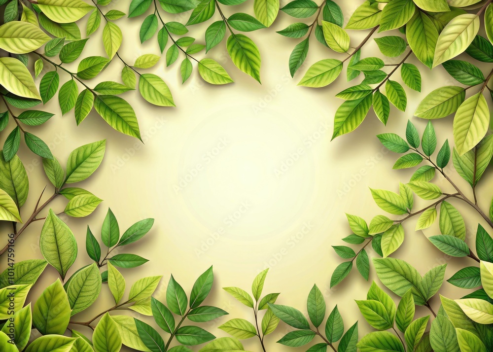 Stylish leaf border design, perfect for nature-themed backgrounds ...
