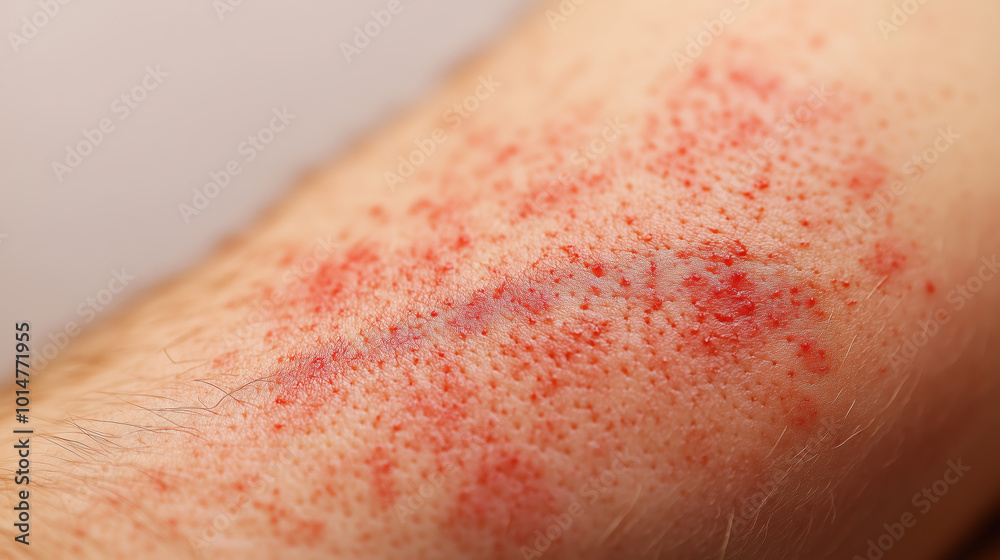 Severe Hives on Human Arm Close-Up Featuring Red Swollen Patches and ...