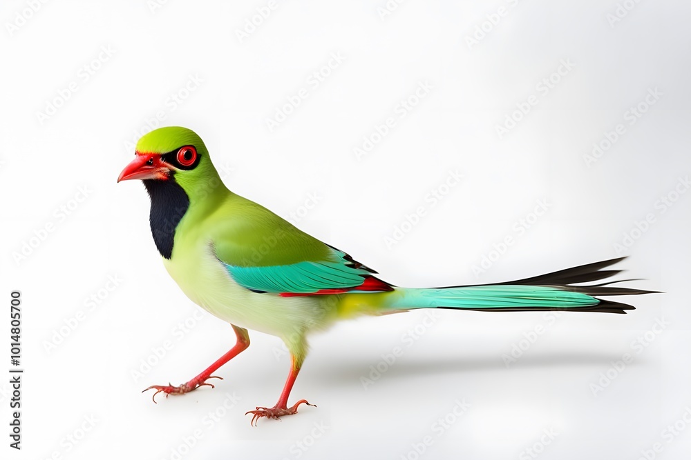 Common green magpie on white background, AI Generated Stock Photo ...