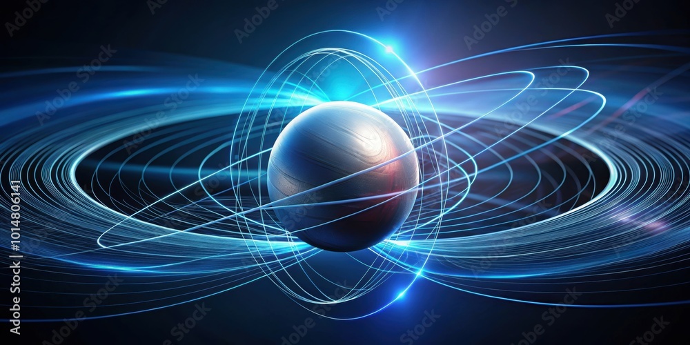 Spintronics arrow rotating around sphere with counterclockwise motion ...