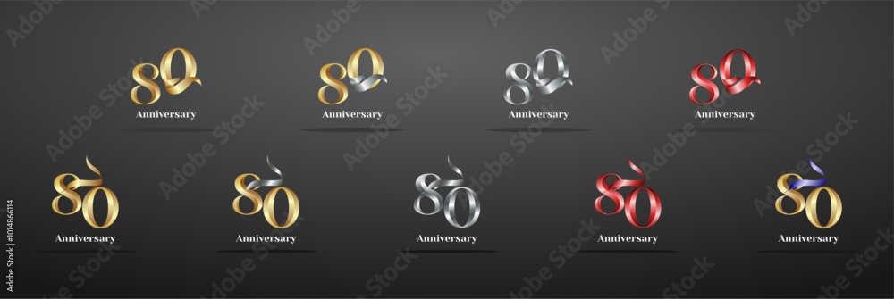 Luxury Logo 80th, 80th Elegant years happy anniversary, Creative design ...