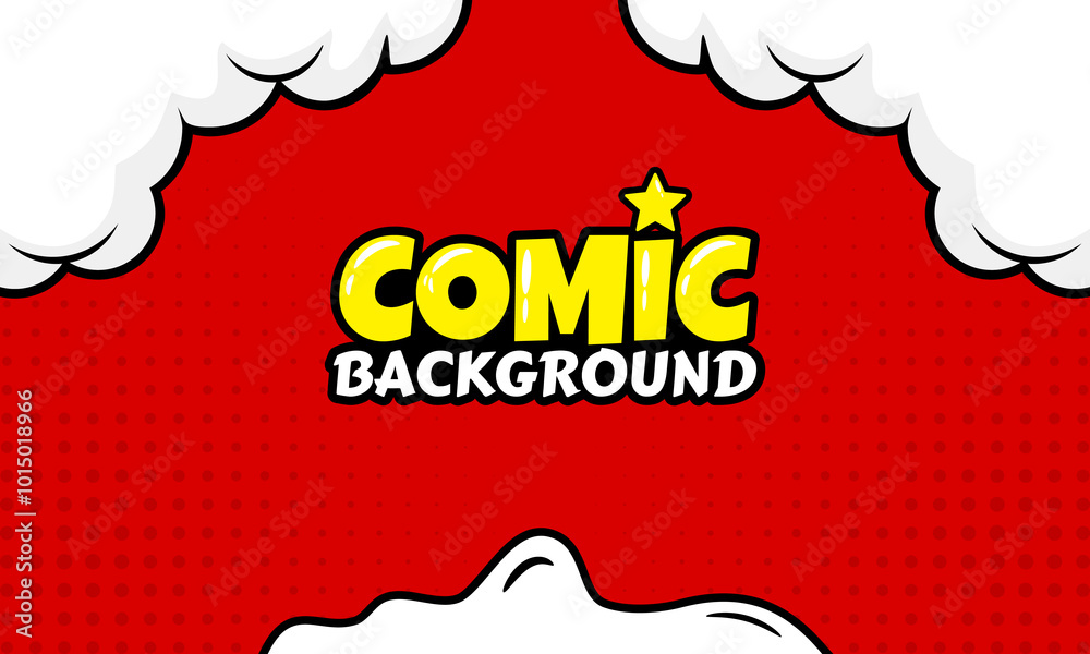 Red pop art comic background with halftone comic bubbles. Pop art ...