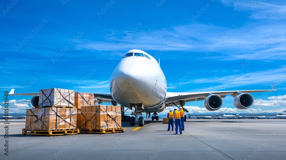 Cargo Plane Loading at Airport. Stock Photo | Adobe Stock