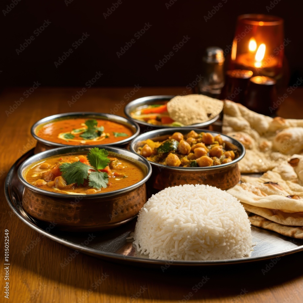 A typical Maharashtrian lunch box or tiffin filled with food Roti or ...