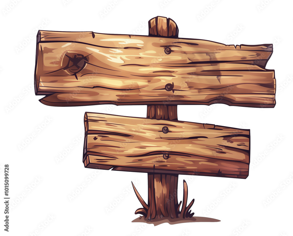 Rustic wooden signs with watercolor textures and blank pointers ...