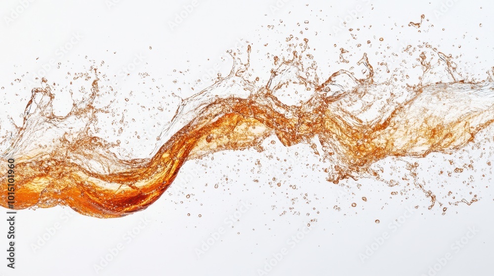 Dynamic splash of coke isolated on a white background, capturing the ...