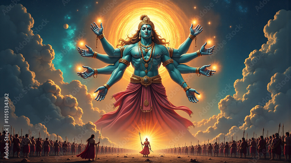 Lord Krishna Vishwaroop illustration. AI Generated Stock Illustration ...