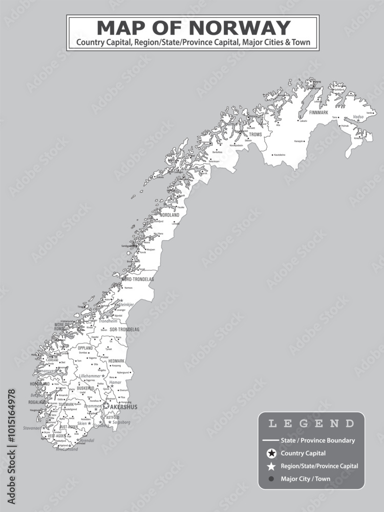 European Country Geography Political map. Political map of country with ...