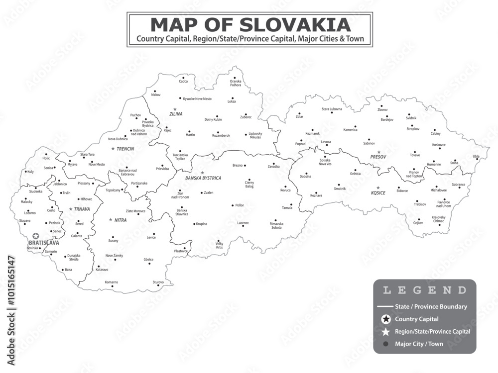 European Country Geography Political map. Political map of country with ...