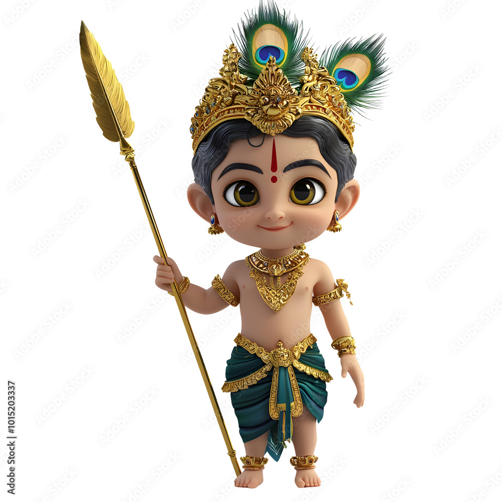 Cartoon Illustration of Hindu God Balarama. Illustration.on transparent ...