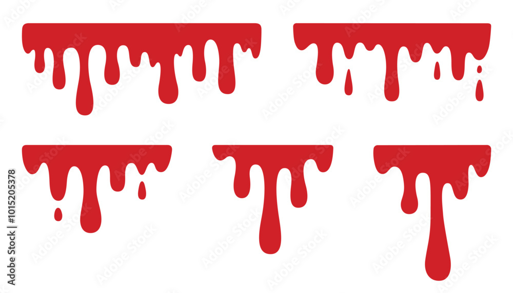 Set of Halloween Blood Dripping. Bloody splatter backgrounds. Bleeding ...