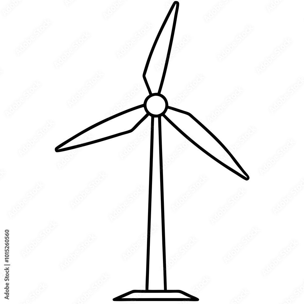 Wind turbine line art vector Stock Vector | Adobe Stock