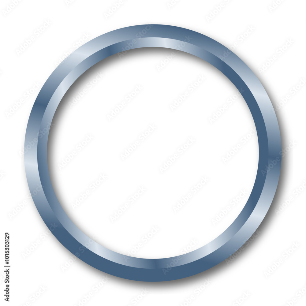Metal round, circle frame isolated on transparent background. Metal ...