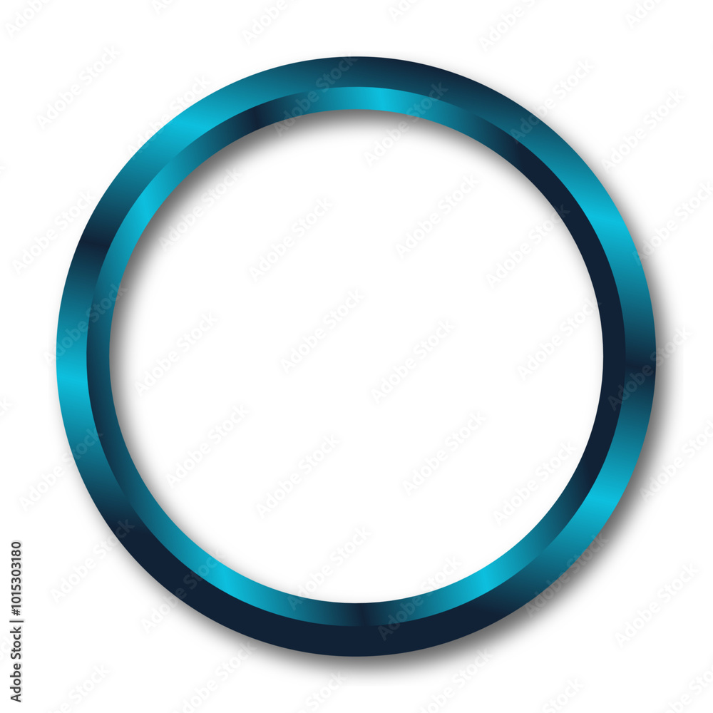 blue round, circle frame isolated on transparent background. Blue metal ...