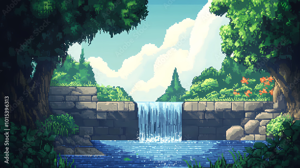 Pixel art retro video game interface background vintage gaming ...