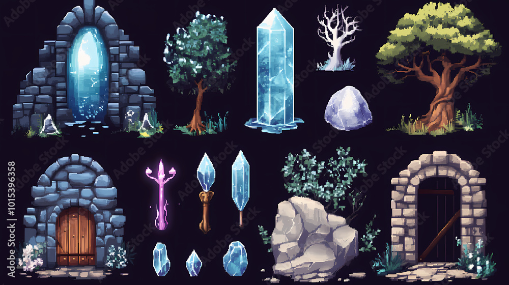 Pixel art sprites for game development, fantasy themed, rpg game assets ...