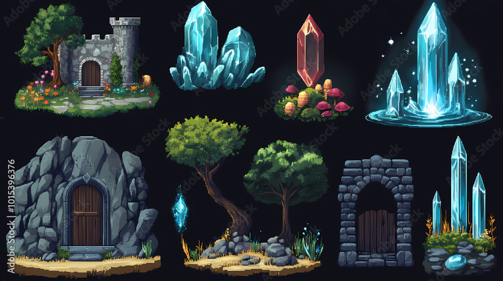 Pixel art sprites for game development, fantasy themed, rpg game assets ...