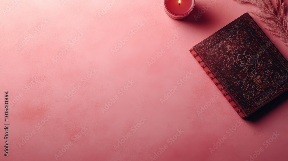 A beautifully designed spellbook rests open, showcasing intricate ...