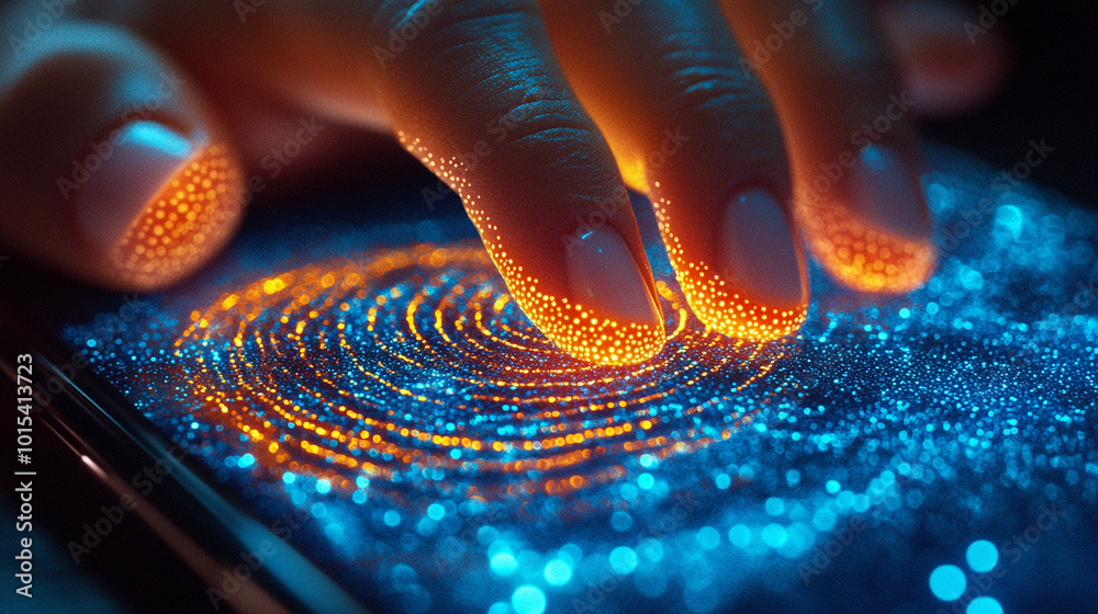 diverse hands using biometric authentication technology, symbolizing ...