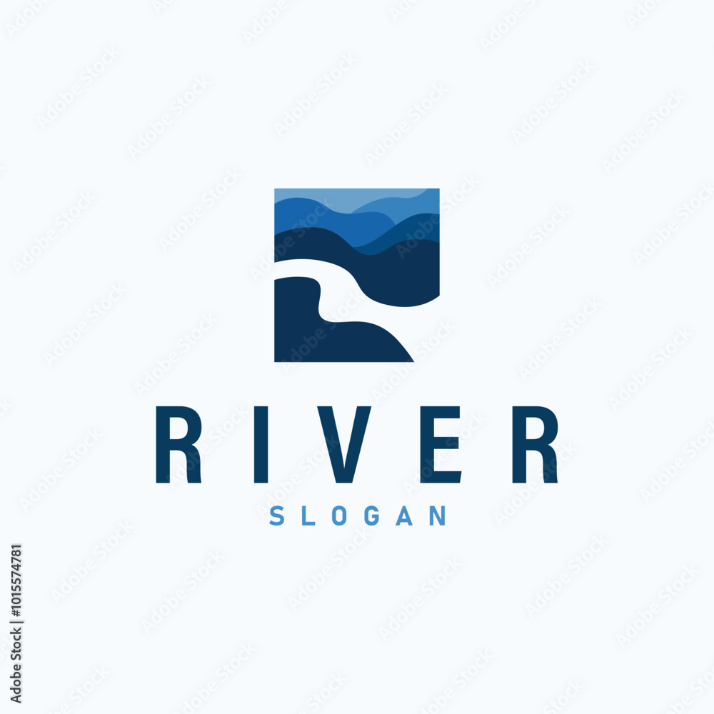 River logo, creeks, simple silhouette inspiration design river flow ...