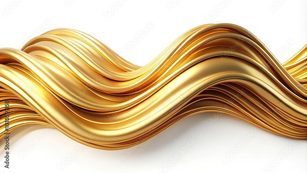 Gold wave pattern on white background Stock Illustration | Adobe Stock