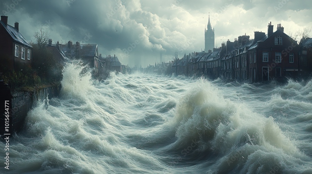 AI-generated art captures the immense power of floods, highlighting the ...
