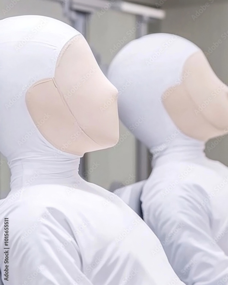 Futuristic Healthcare Faceless Patients Undergoing Advanced Full-Body ...