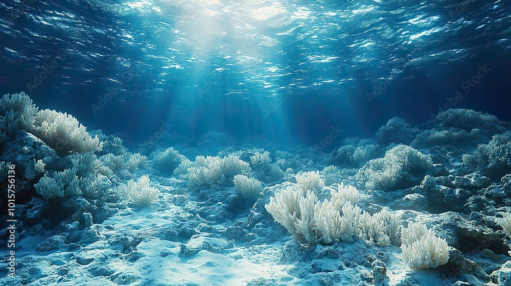 Ilustración de Stock A 3D render captures the death of coral reefs ...