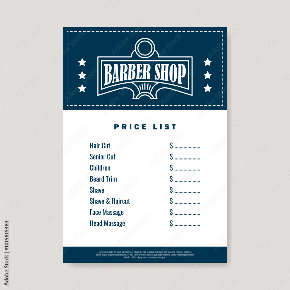 Barber shop price list template design. - Vector. Stock Vector | Adobe ...