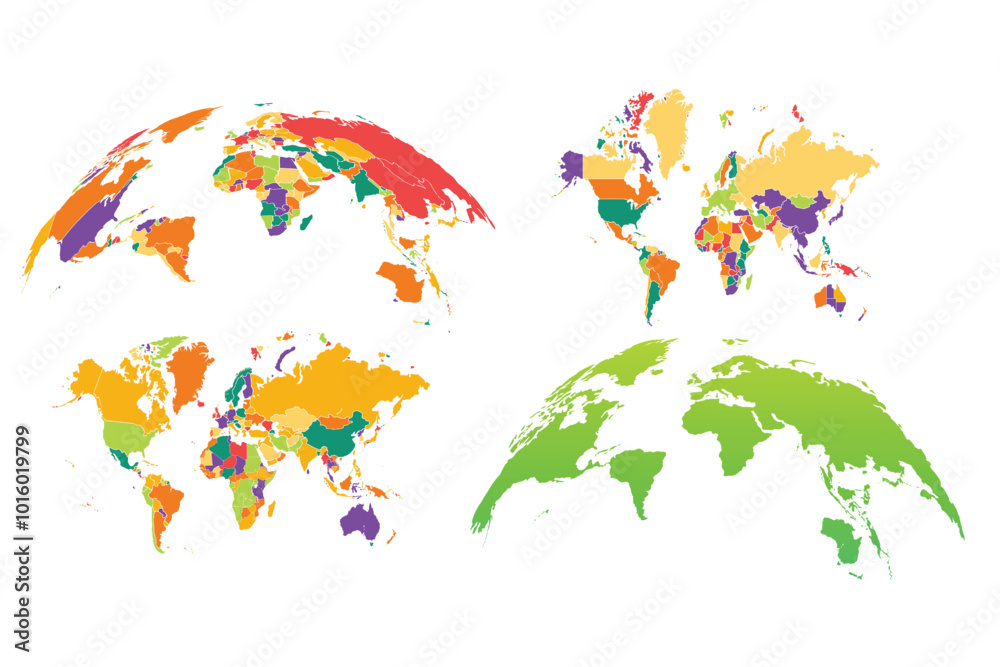 Vector de Stock Simplified schematic map of World. Political map of ...