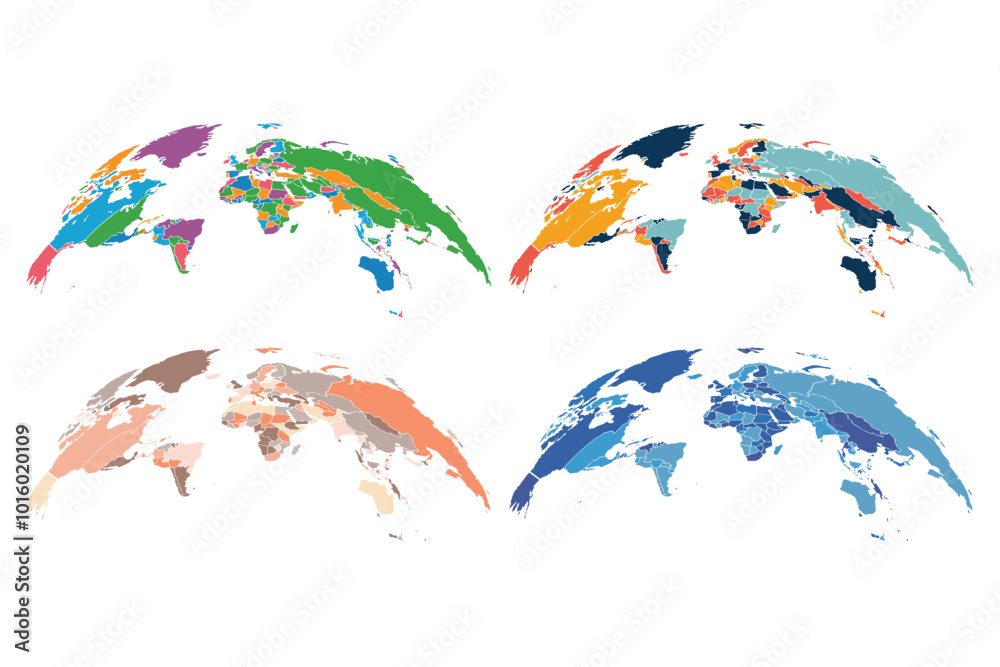 Map of World. Mercator projection. High detailed political map of ...