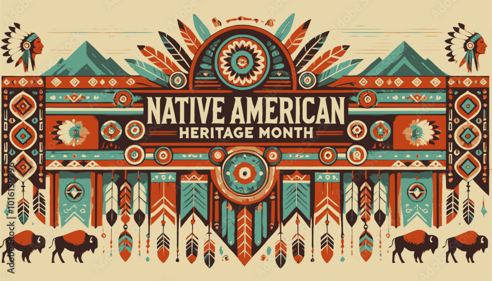 Vector de Stock Native american heritage month, Indigenous Peoples' Day ...