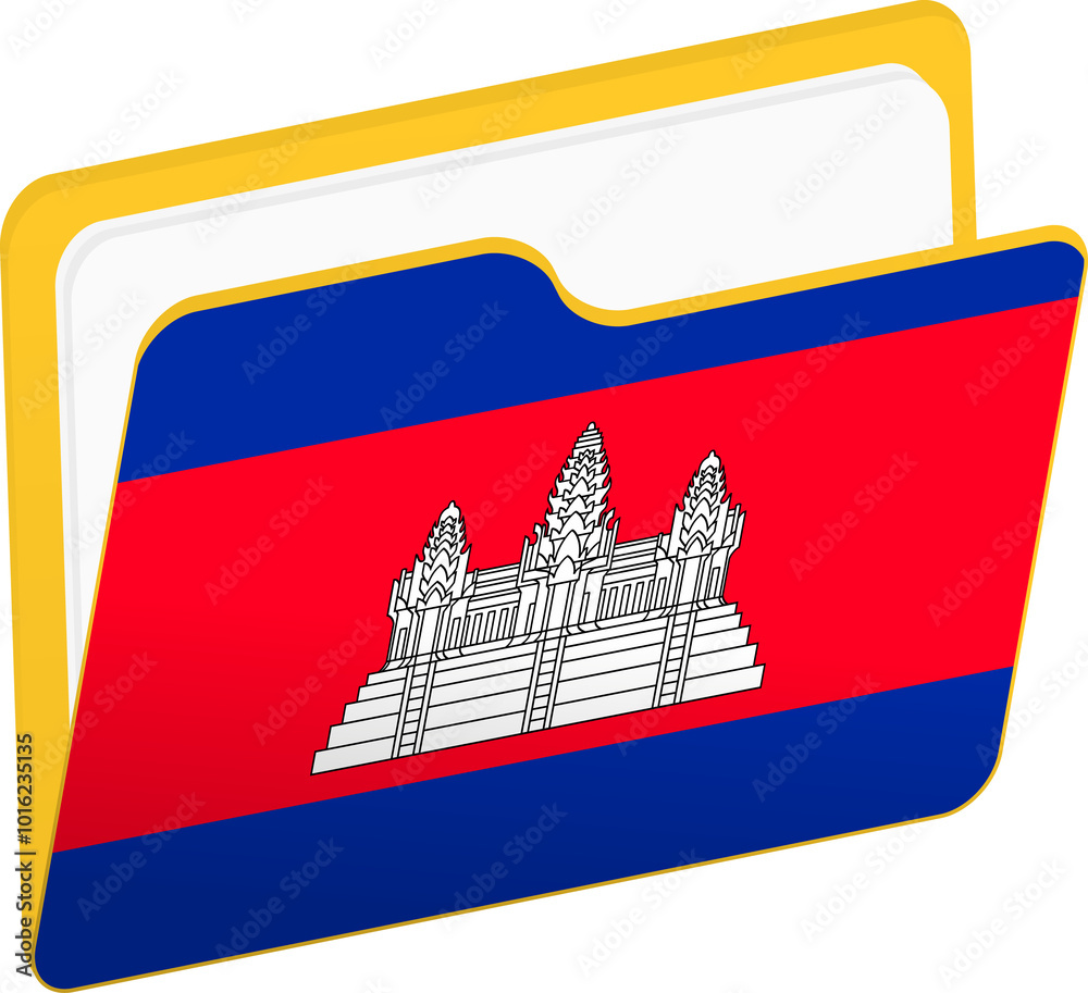 File folder icon with flag of Cambodia Stock Illustration | Adobe Stock