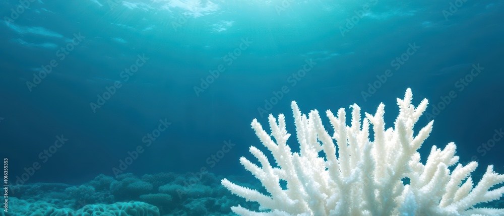 Coral reef bleaching from global warming, showing the direct impacts of ...