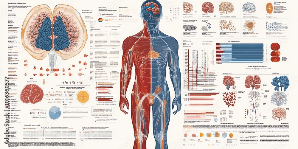 Detailed infographic depicting the human body anatomy with different ...