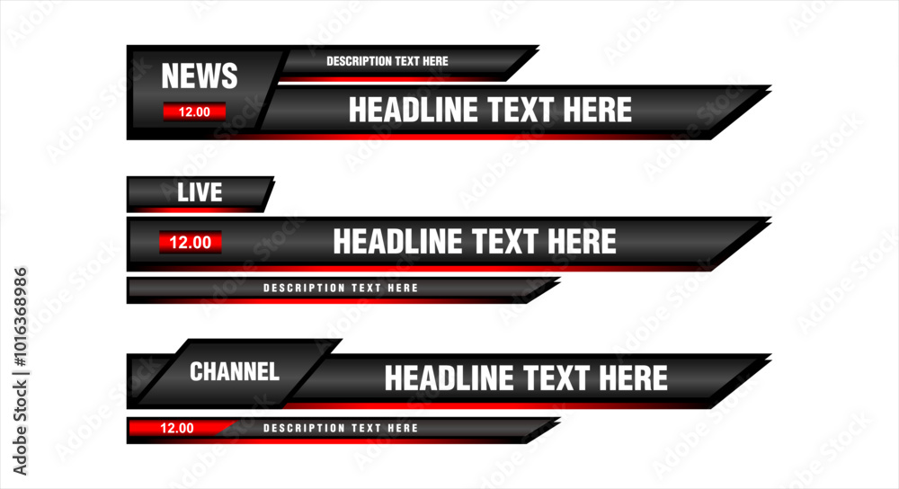 lower thirds vector of Breaking headline news bar layout design ...