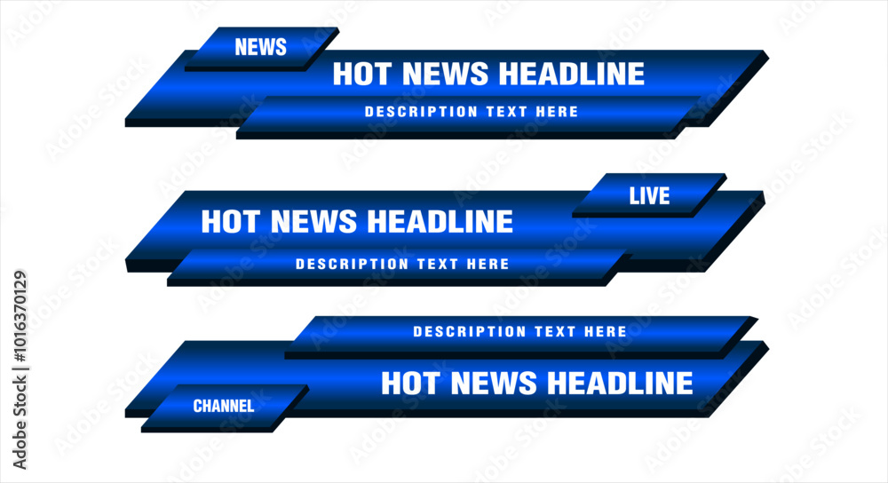 lower thirds vector of Breaking headline news bar layout design ...