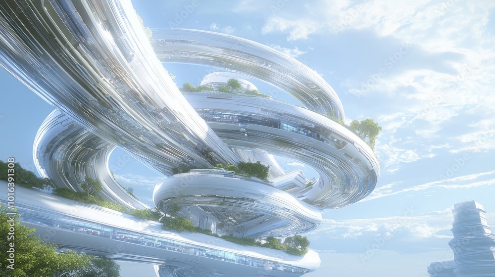 Futuristic Office Building of Tomorrow: Photorealistic Architectural ...