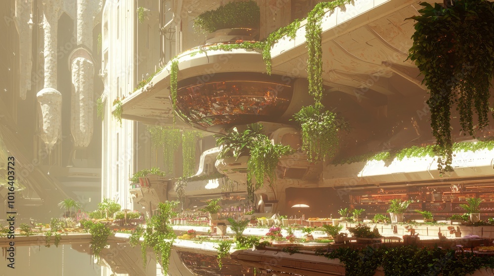 Futuristic Food Market of Tomorrow: Hyperreal Concept Art of Innovative ...