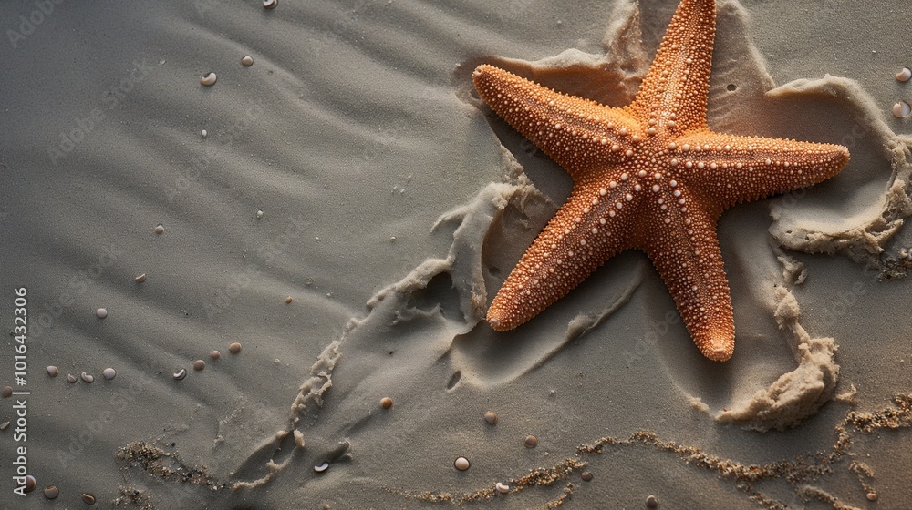 starfish theme at the beach can use for wallpaper Stock Illustration ...