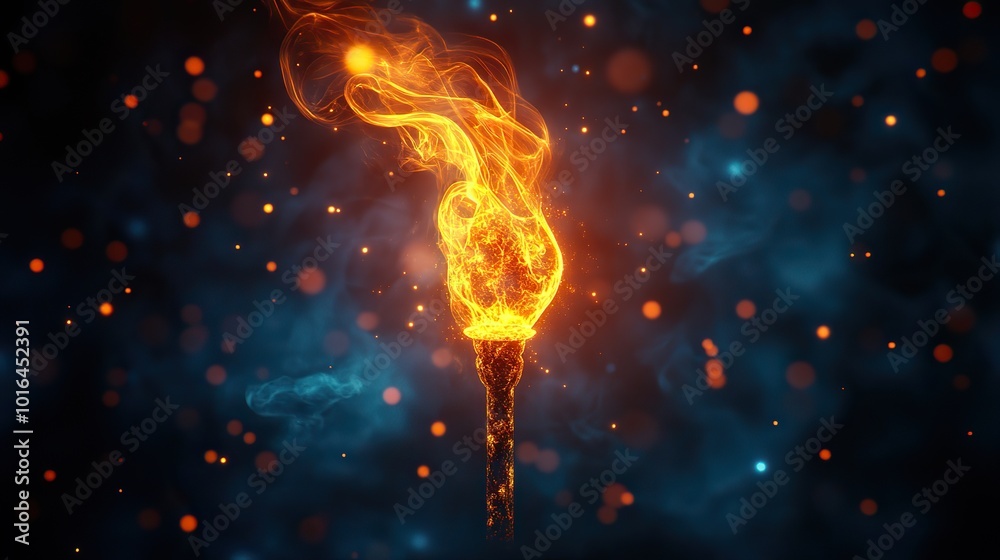 a fiery symbol resembling a torch representing the pytorch machine ...