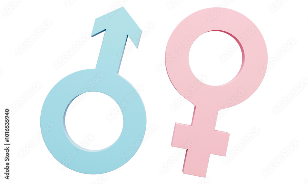 gender sign isolated on transparent background. 3D render. Stock ...