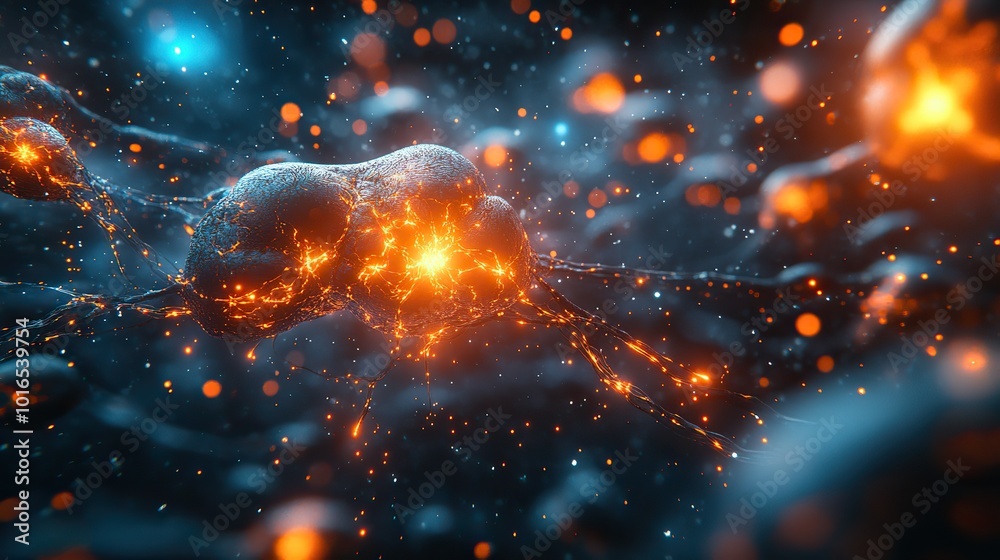 illustration of neural network highlighting neurons involved in ...