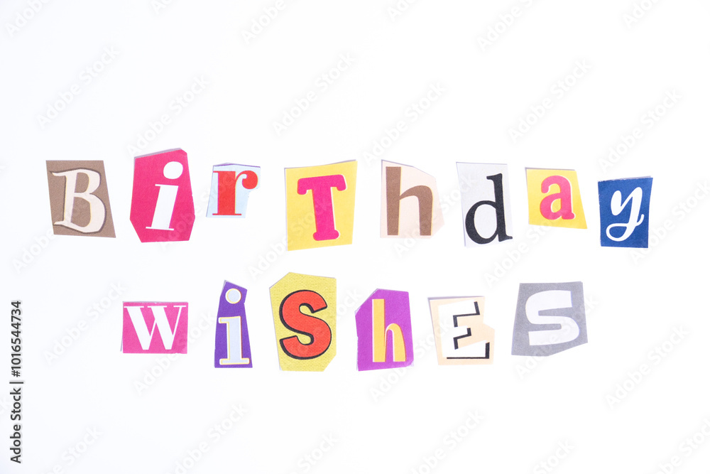 Happy Birthday symbol. Concept words Birthday Wishes isolated on clean ...