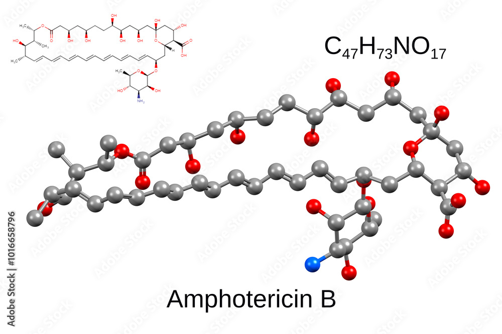 Chemical formula, structural formula and 3D ball-and-stick model of ...