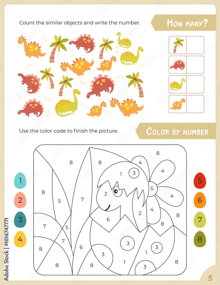 Activity Pages for Kids. Printable Activity Sheet with Dinosaur ...