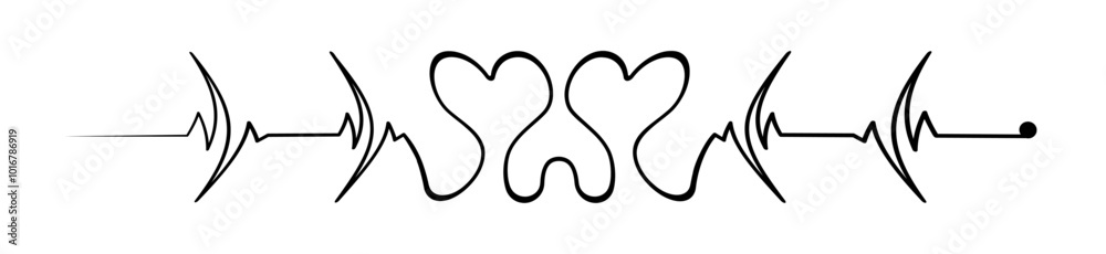 Heart ekg diagram, cardiogram, heartbeat line vector design to use for ...